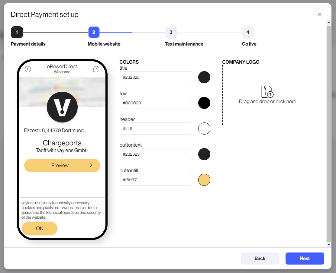 How to configure direct payment