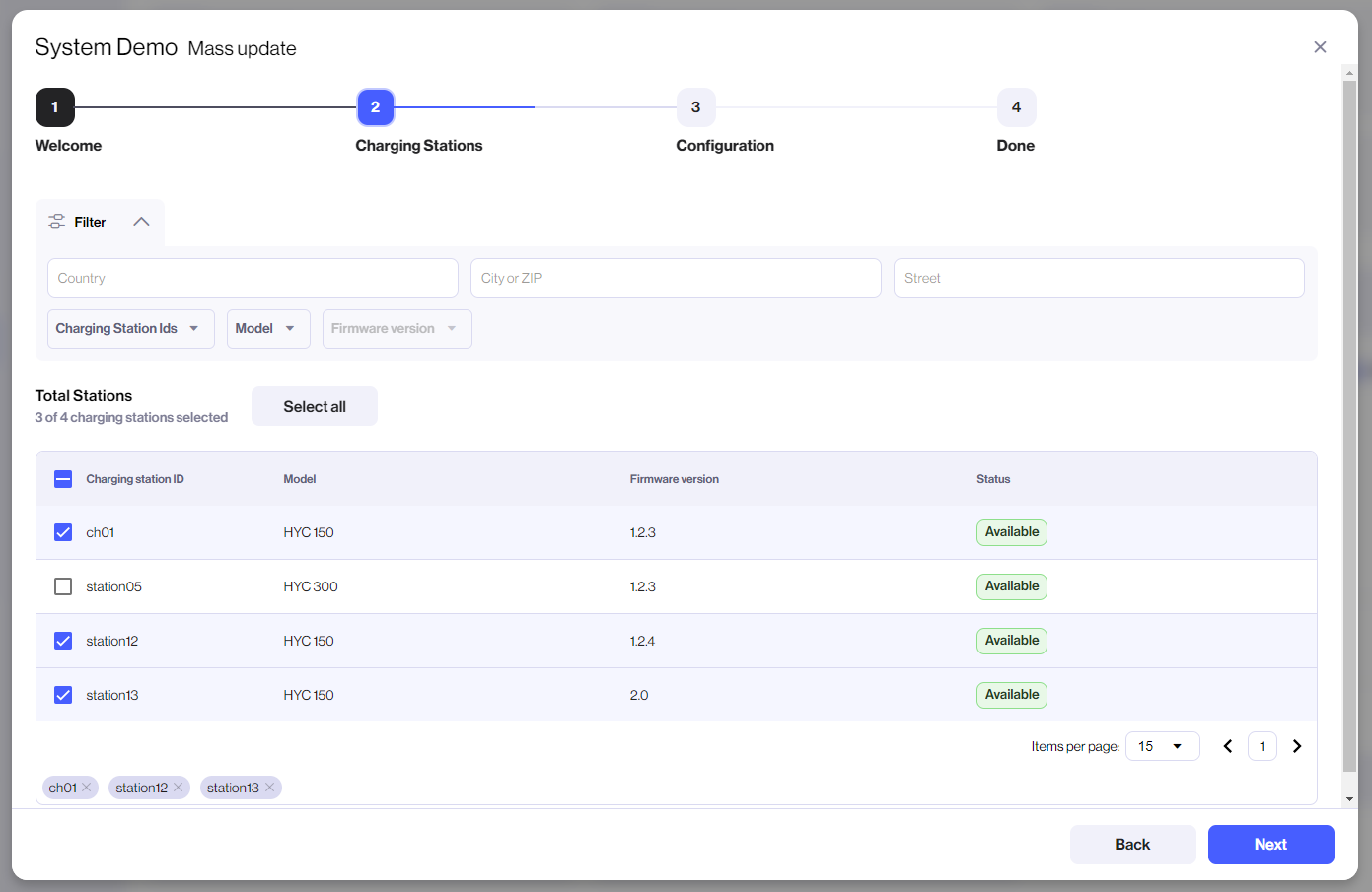 How to mass update OCPP parameters