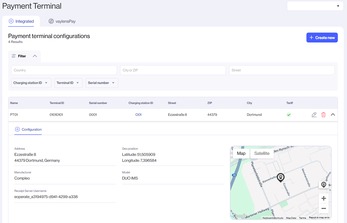Which payment terminal integrations are supported